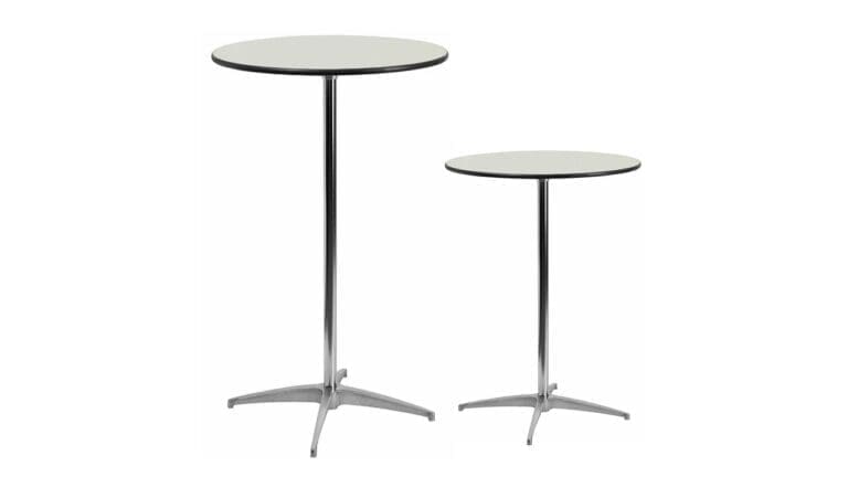 252 White Cocktail Tables Finish Top - Party Rentals NYC | New York ...
