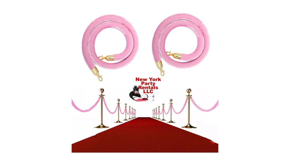 A2 Pink Stanchion Ropes - Party Rentals NYC | New York Party Rentals LLC