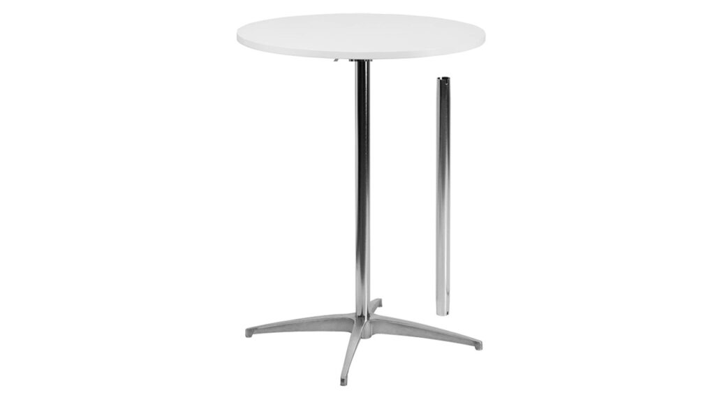 252 White Cocktail Tables Finish Top - Party Rentals NYC | New York ...