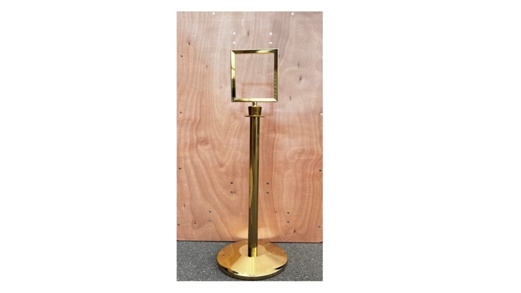 A2 Gold Stanchion Sign Holders - Party Rentals NYC | New York Party ...